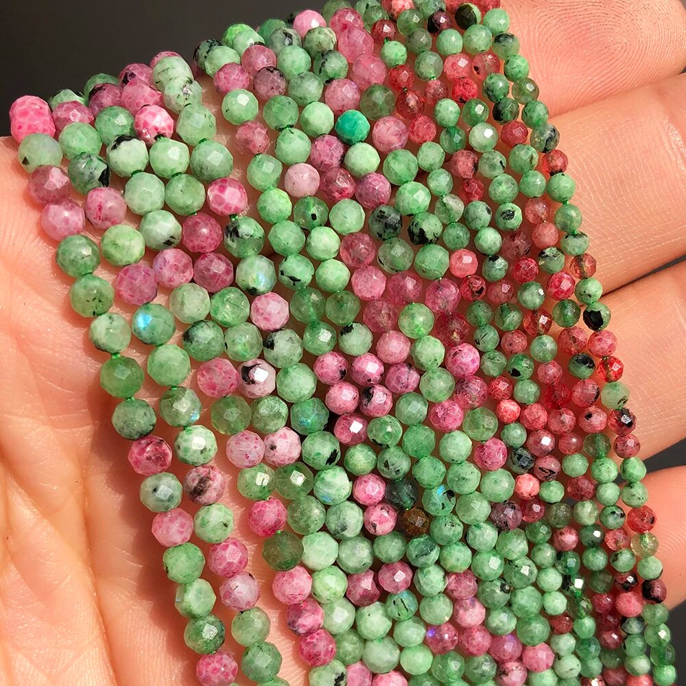 Граненые бусины Xilitata из лабрадорита, кианита, Изумрудный, 2mm (approx 170pcs), Epidote Zoisite