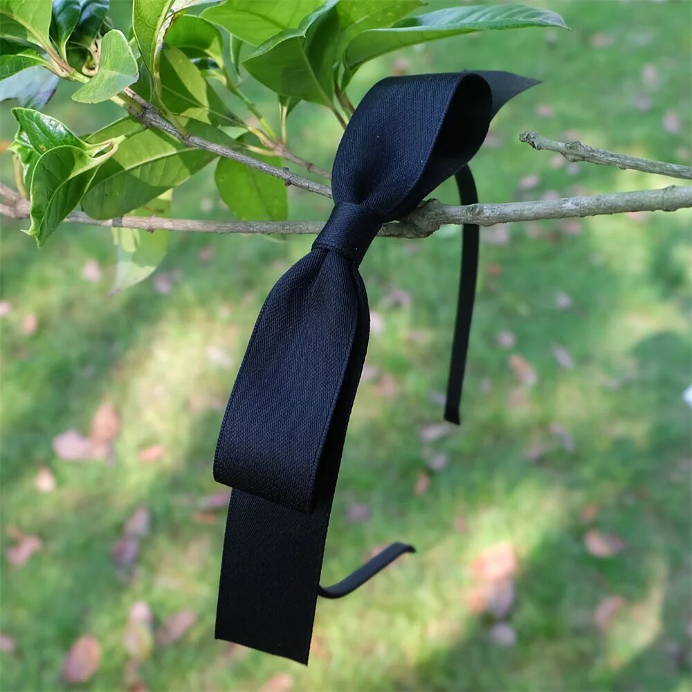 WAZEALIFE Ободок для волос с бантом, женский, полиэстер 6 -black