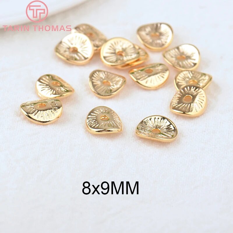 TARIN THOMAS Латунные позолоченные бусины-разделители 5x6 мм, 8x9 мм, 9x10 мм, 3472-24K Gold Color