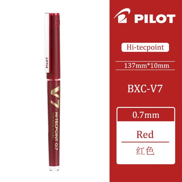 Гелевые ручки Pilot Hi-Tecpoint синие, черные, красные Красный, 1pcs Red BXC V7