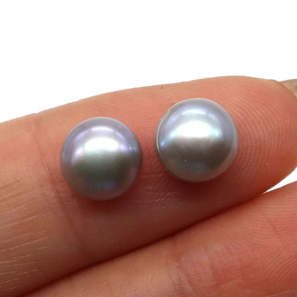 Жемчуг пресноводный серебряный 7.5-8mm, 1 пара