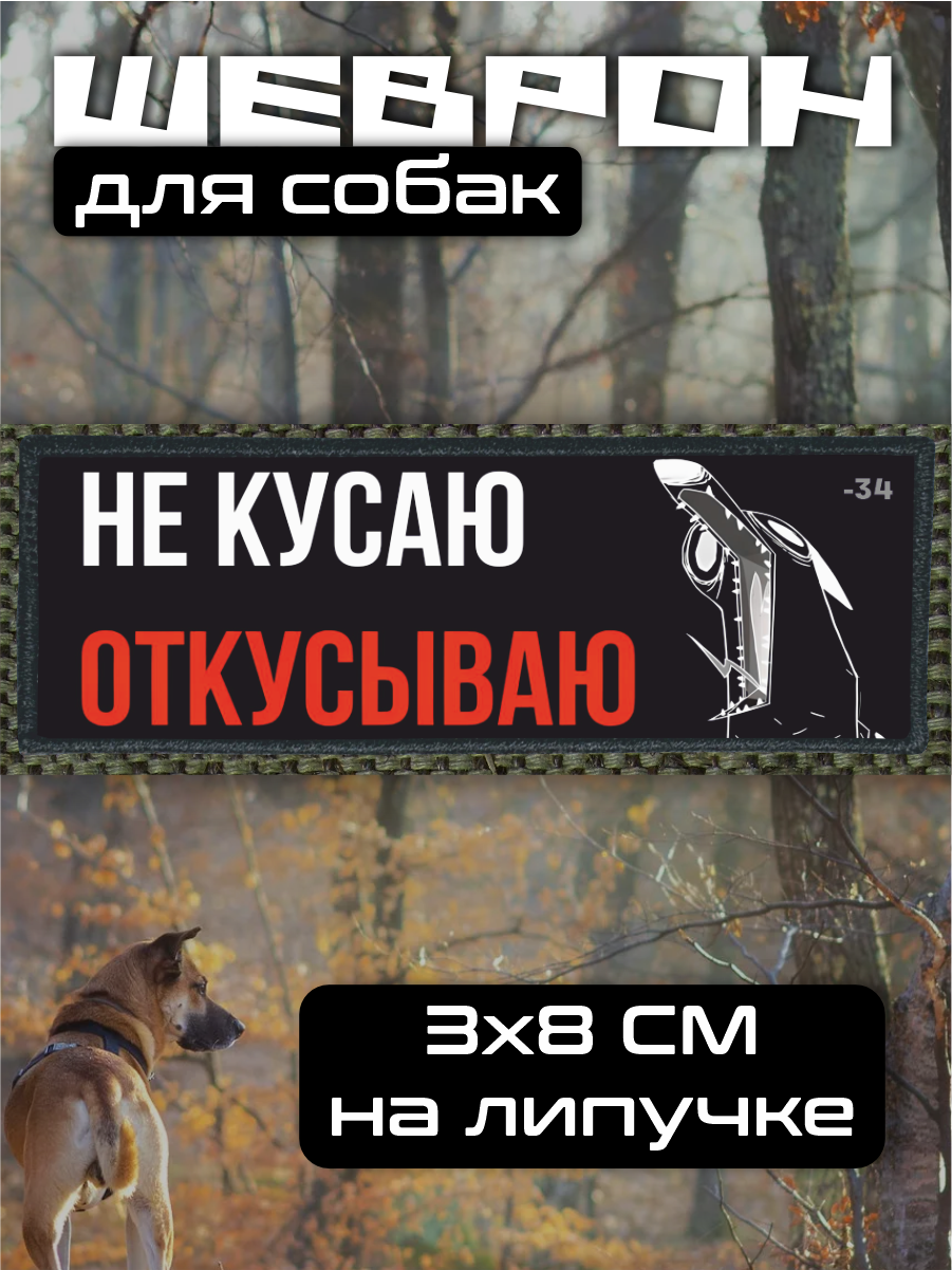 Шеврон на липучке для собак не кусаю откусываю