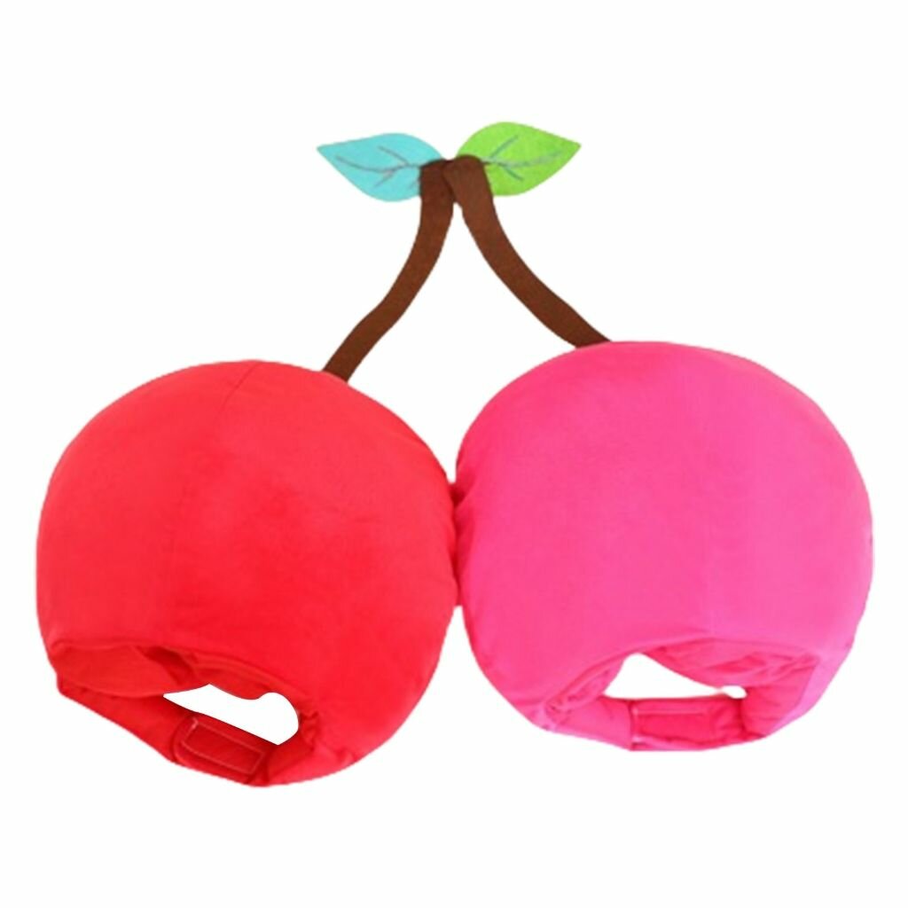 (1шт) Шляпа-головной убор с двуглавой вишней-красно-розовая