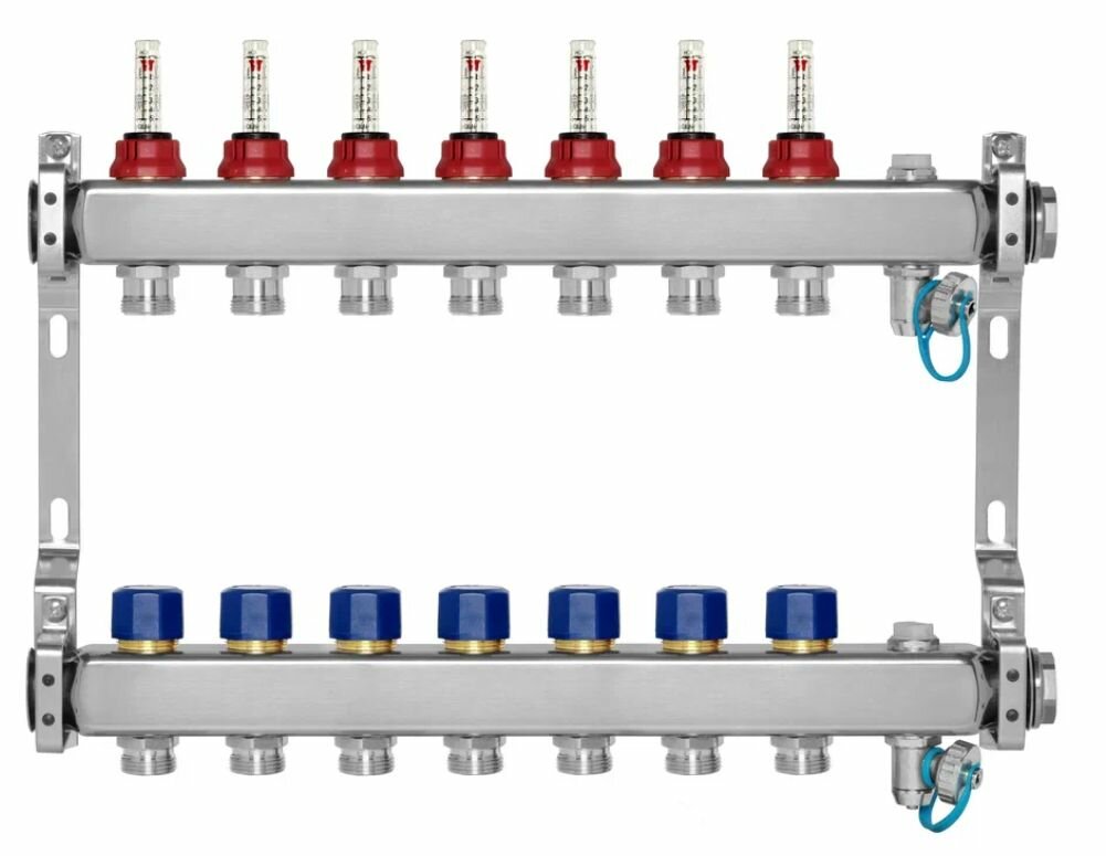 Коллекторная группа с расходомерами 1" - Т7 - 3/4" ЕК, ℓ = 50