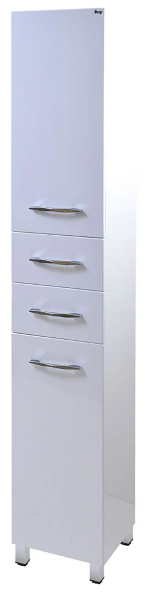 Пенал Emmy "Рокард 35" для ванной комнаты, 2 ящика, левый, 190х35х32 см, белый, МДФ, модерн