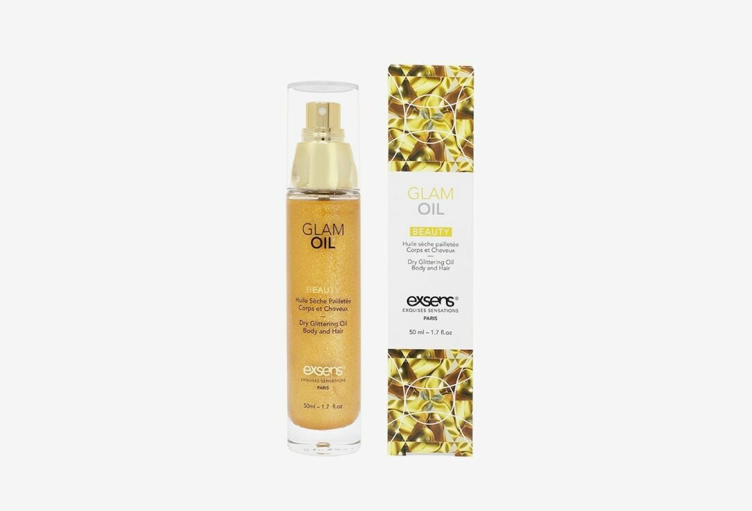 Сухое масло с блеском для волос и тела EXSENS GLAM OIL 50 мл