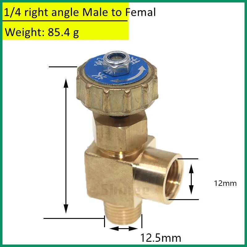 Латунный регулирующий клапан для газа 8/10 мм 1l4 Male to Female