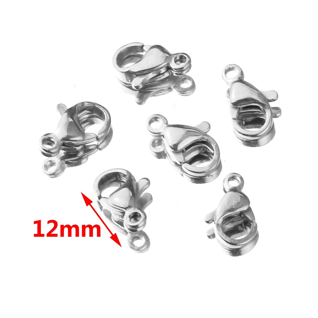 Застежки-карабины Alisaya, нержавеющая сталь, розовое золото, 20 шт. Steel 12mm