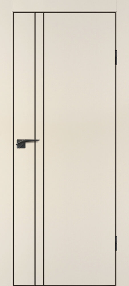 Дверь Profilo Porte P-20 NEW PET бежевый матовый черный молдинг РЕТ ABS черная кромка с 4-х ст 200*70