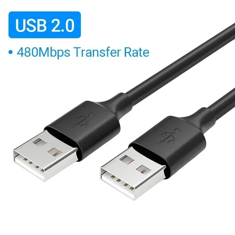 USB 3.0 кабель «папа-папа» 0,5 м, USB 2.0 Black