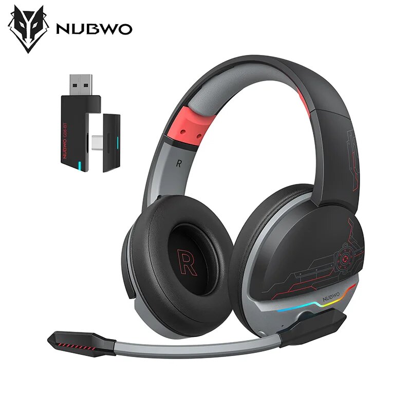 Беспроводные игровые наушники NUBWO Red