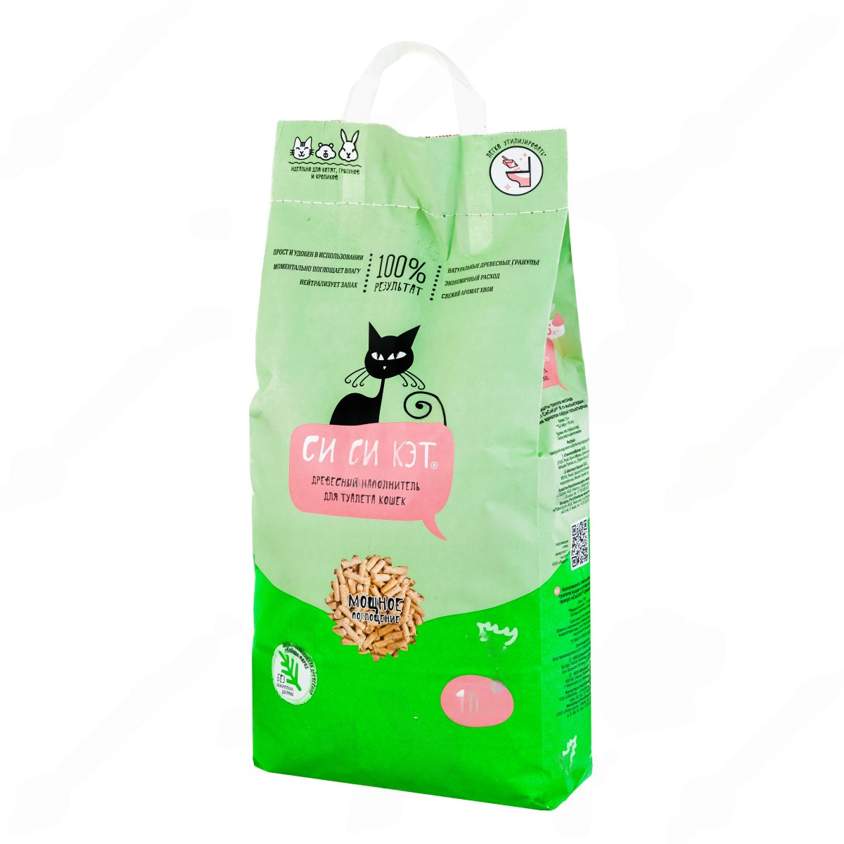 Наполнитель Си Си Кэт впитывающий древесный для кошек (16 л)