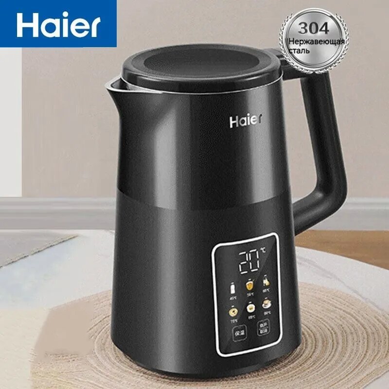 Haier Электрический чайник Haier Электрический умный чайник; с функцией подогрева; HKT-K2S1501, черный