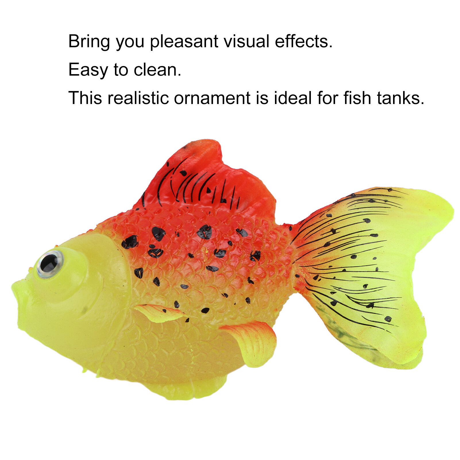 Искусственная рыба, светящийся эффект, силиконовая имитация золотой рыбки для аквариума, имитация животного украшенияGF03