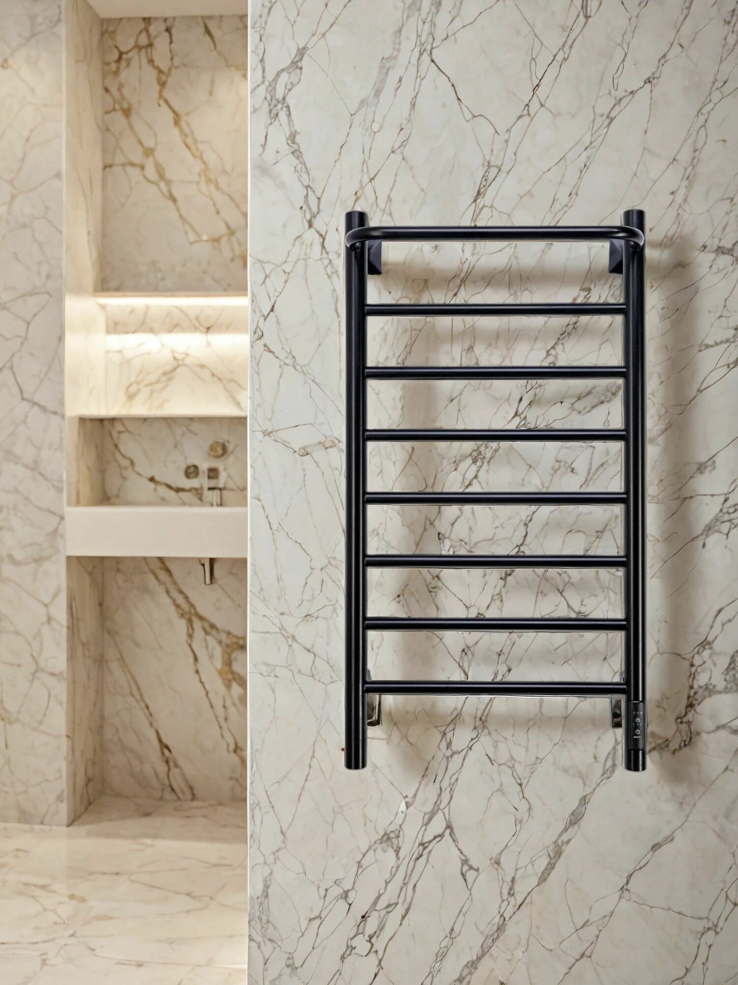 Полотенцесушитель Электрический Comfysan Capri EC-8 80/40 с полкой черный