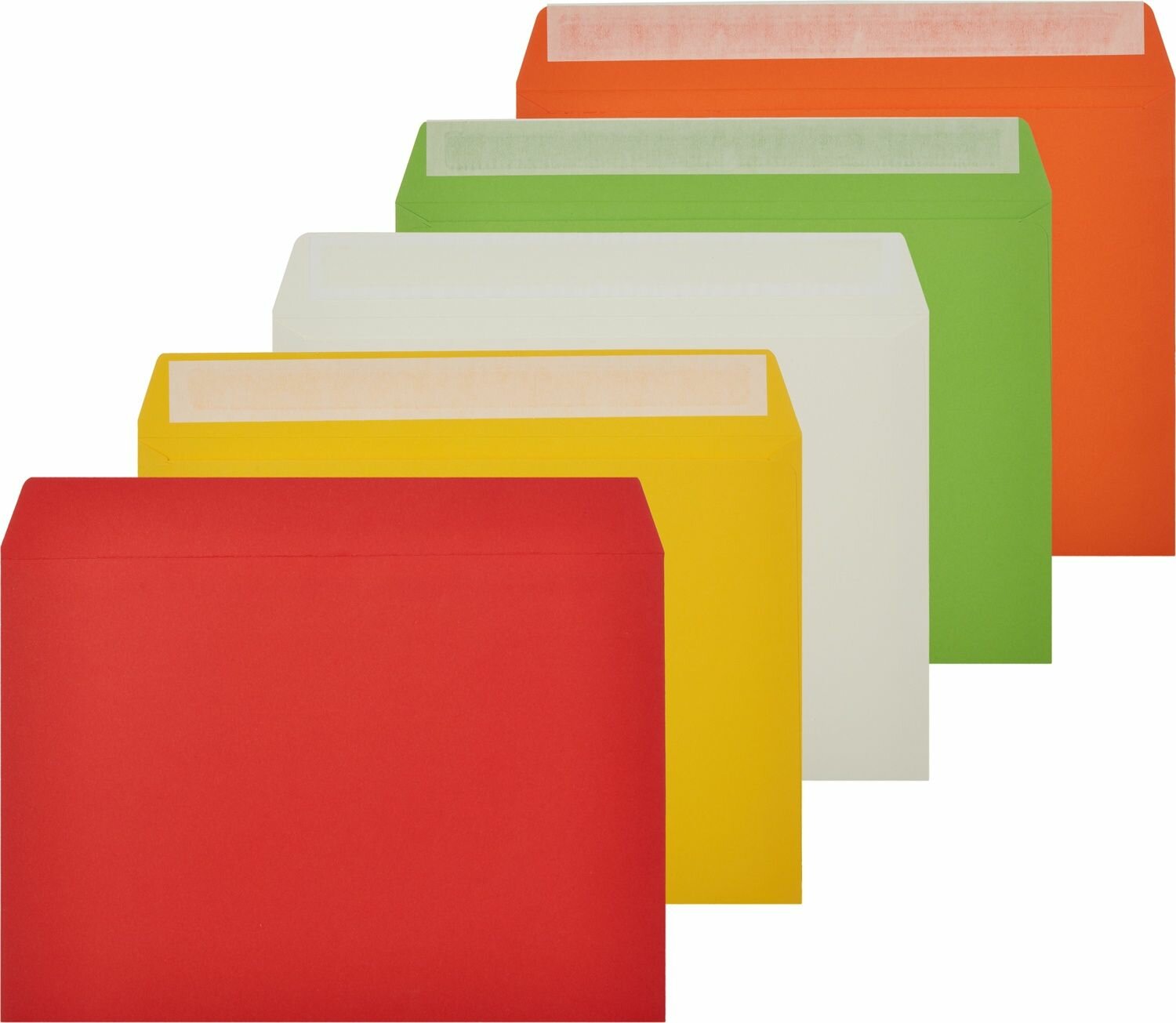 Конверт Bong С5 из цветной бумаги, 120 г/м2, с отрывной лентой, 5 вариантов, 10 шт