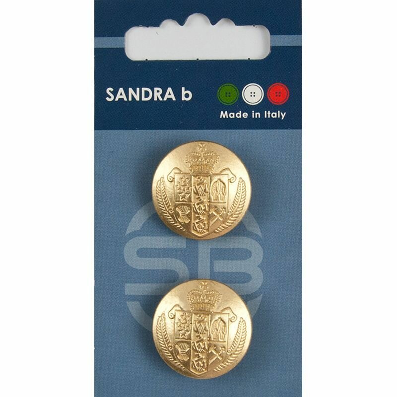 Пуговицы Sandra b "Герб", золотистые, 23 мм, 2 шт