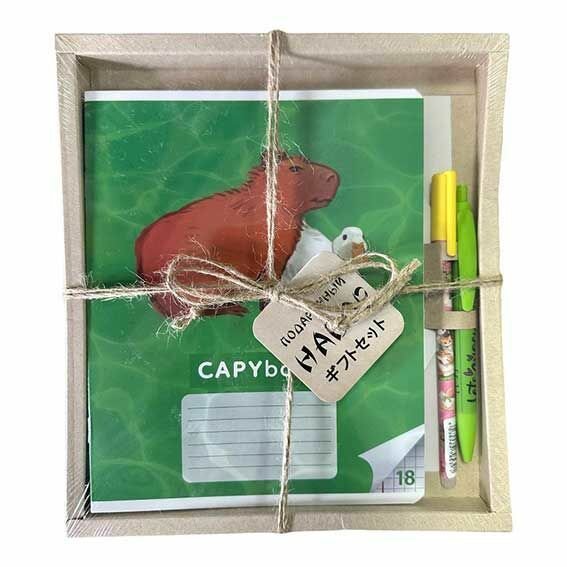 Канцелярские принадлежности Centrum "Капибары", 5 тетрадей по 18 листов в клетку, гелевая и шариковая ручки (74309)