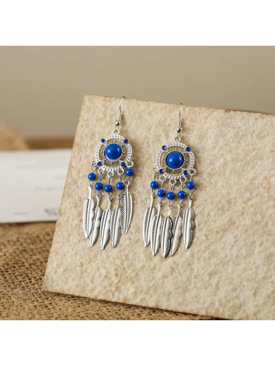 Серьги, бирюза синтетическая, эмаль