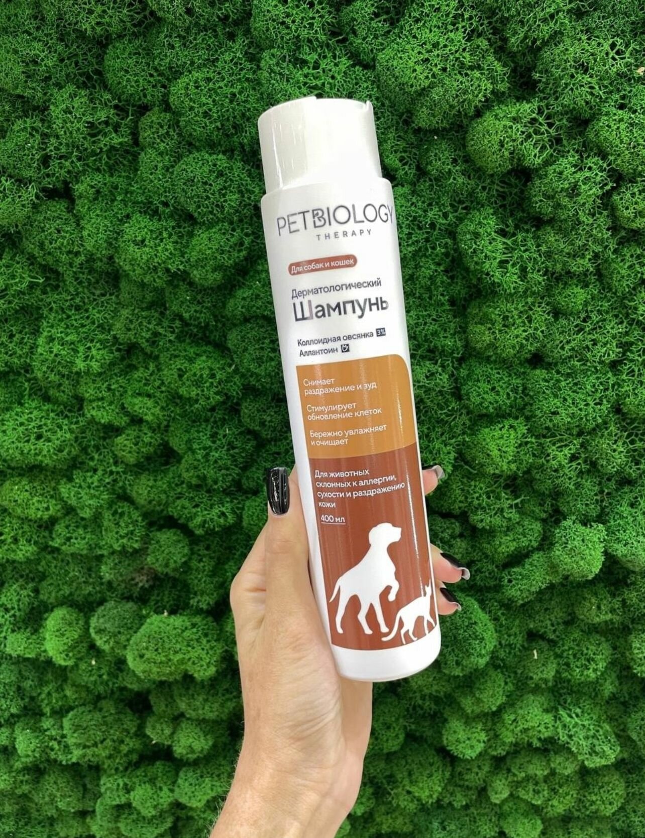 PetBiology гипоаллергенный дерматологический шампунь для собак и кошек с 2 месяцев с с овсянкой и аллантоином для профилактики кожных заболеваний, 250 мл