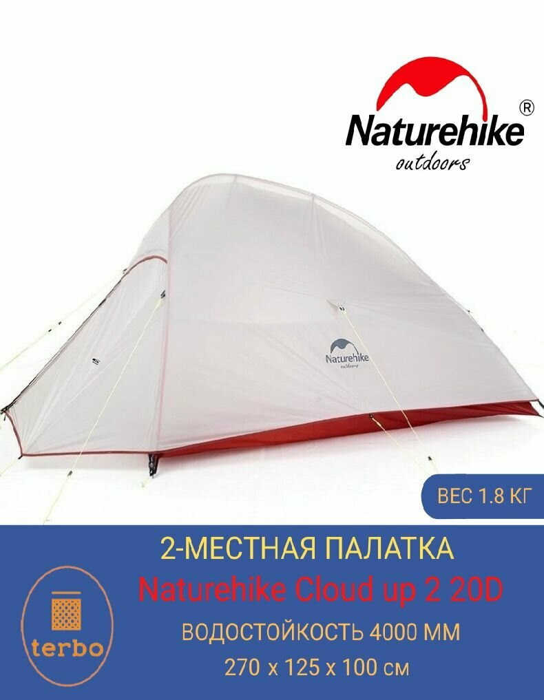 Палатка Naturehike Сloud up 2 20D NH17T001-T 2-местная