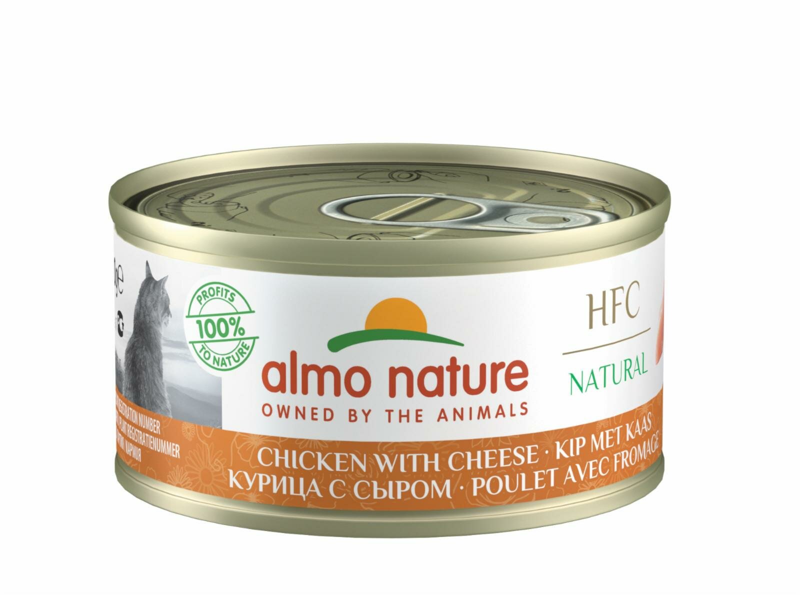 Almo Nature Консервы для кошек с курицей и сыром, 75% мяса, 70 г