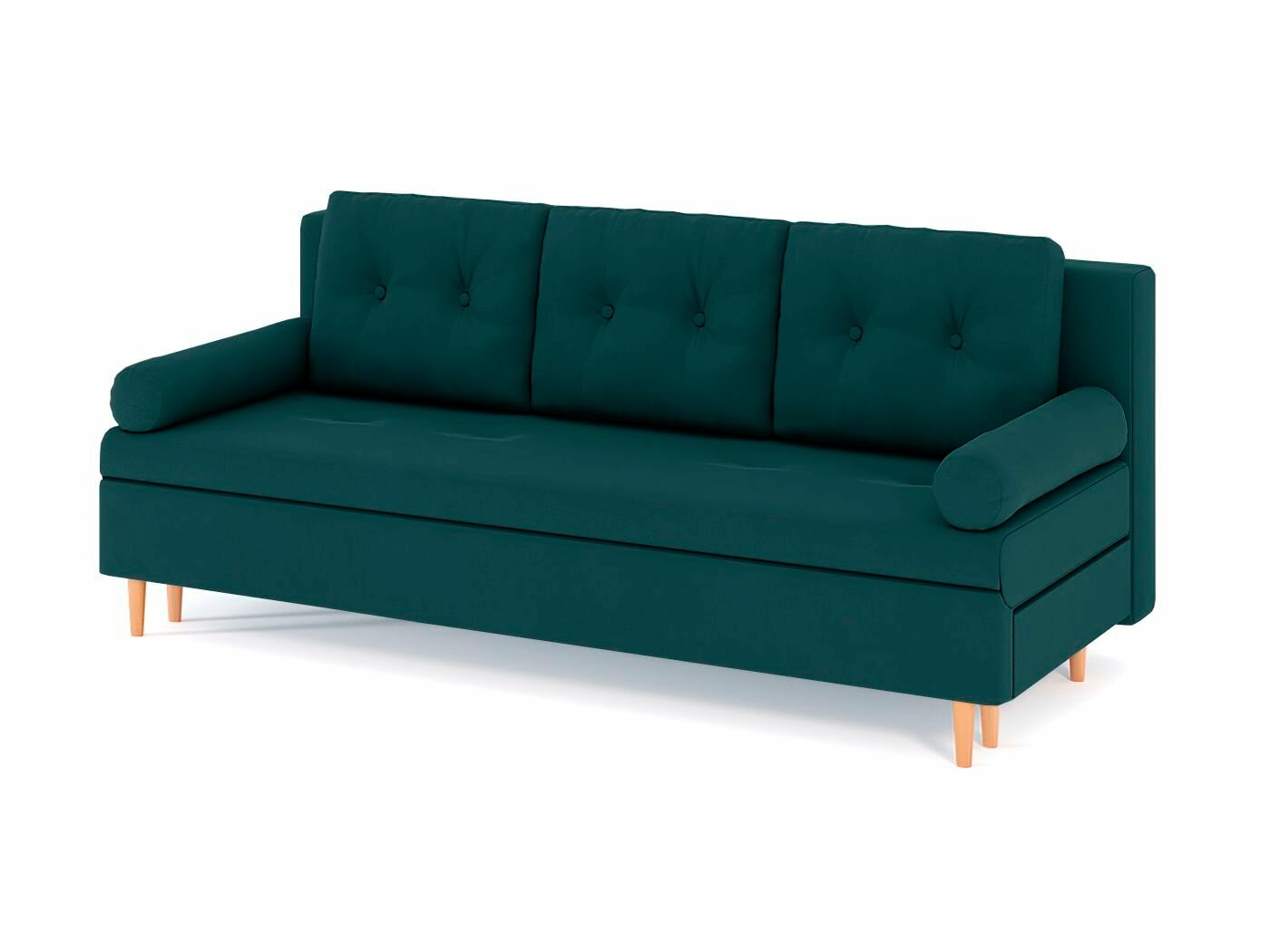 Диван-кровать Белфаст еврокнижка, велюр Зара Изумруд, без подлокотников