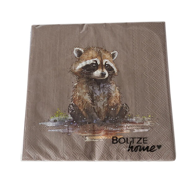 Бумажные салфетки Енот Марс 17*17 см, 20 шт , Boltze, 2048001-1
