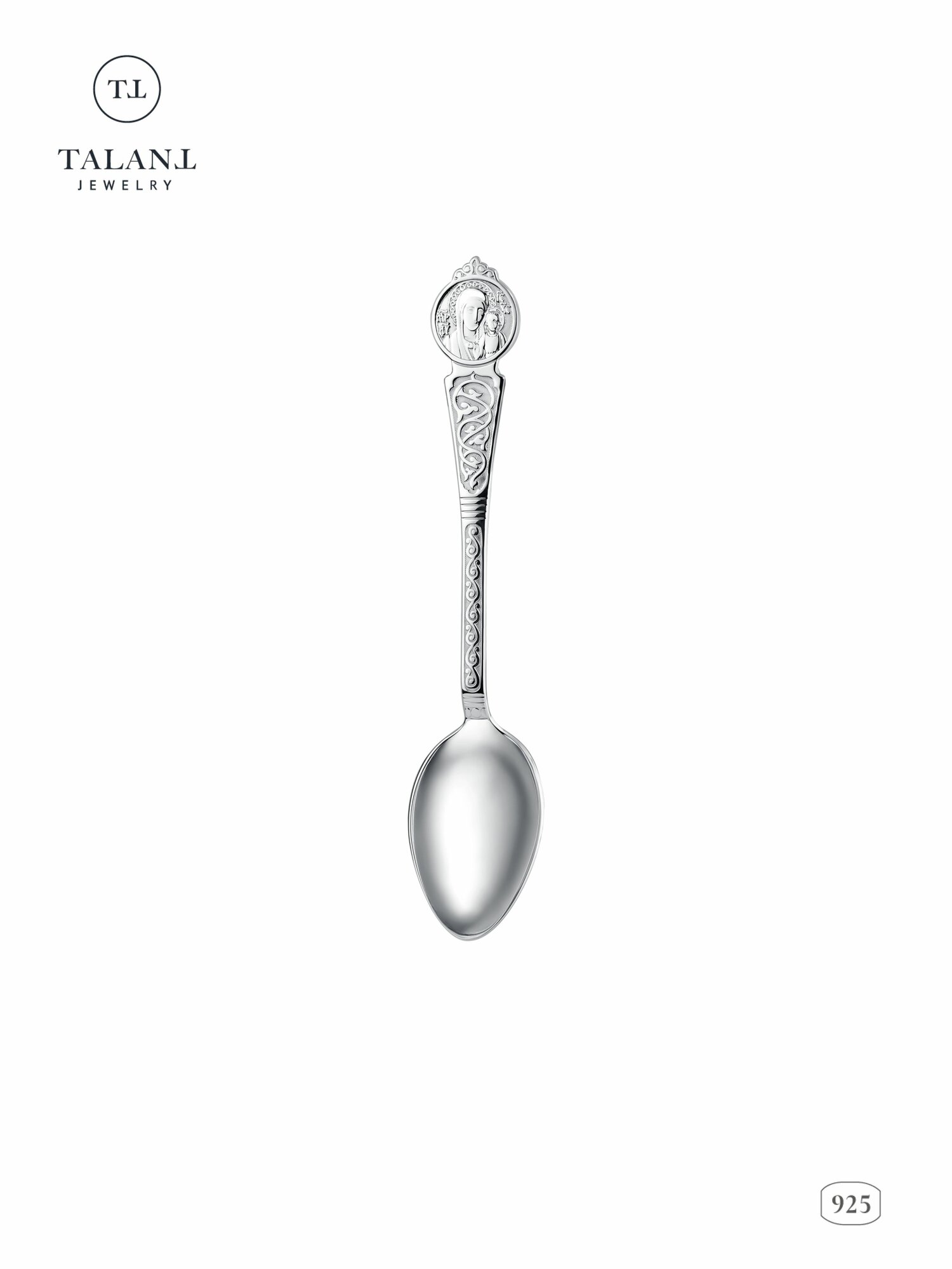 Сувенирная ложка из серебра 925 пробы без дополнительного покрытия TALANT