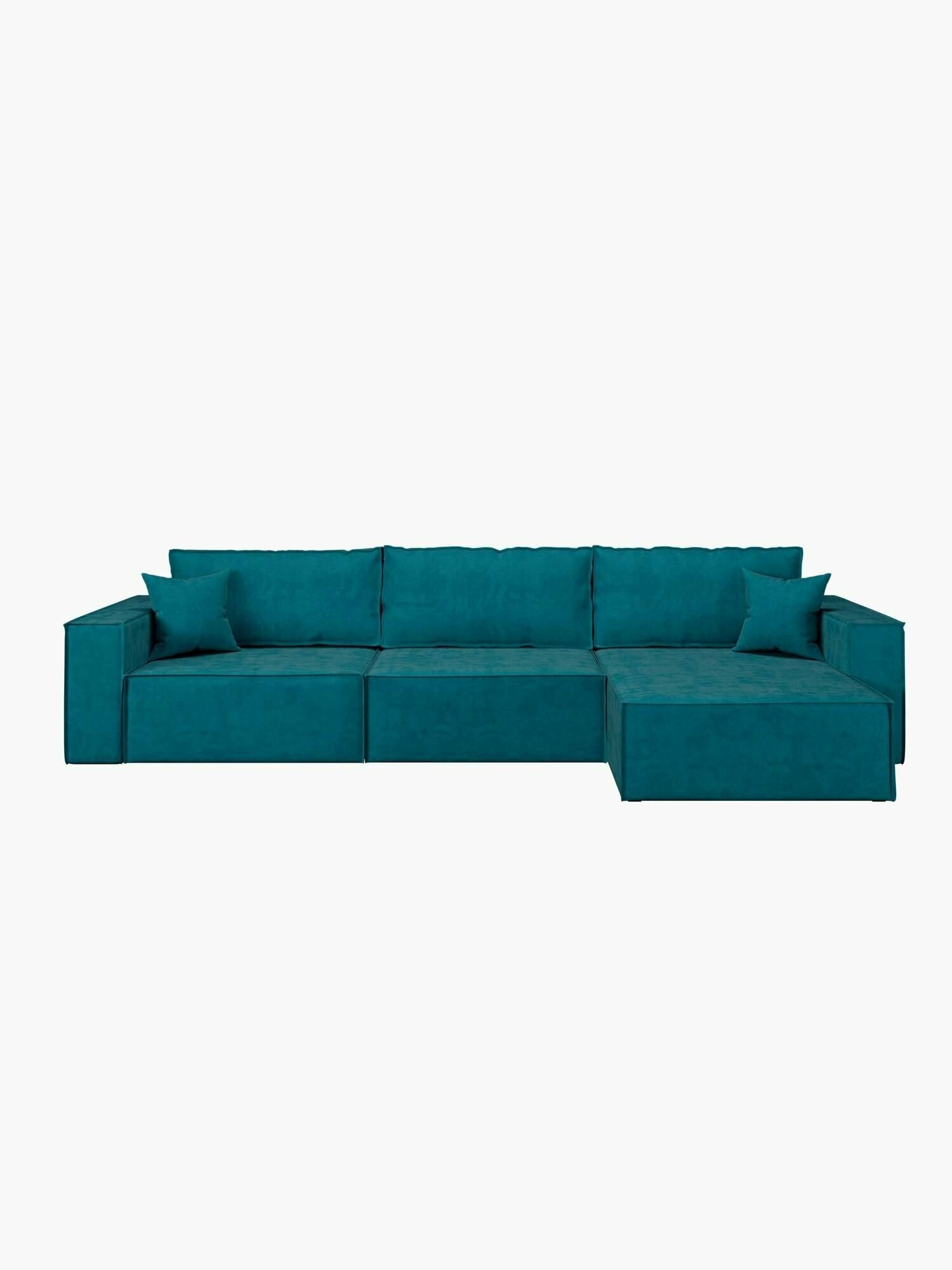 Угловой диван-кровать Manons Maison Hygge XL, угол универсальный, раскладной механизм Еврокнижка, Велюр изумрудный, 350х153х86 см