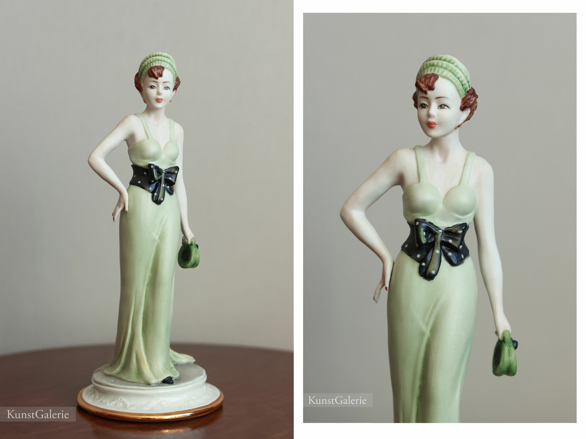 Фарфоровая статуэтка Каподимонте "Девушка с клатчем" - Capodimonte, Made in Italy