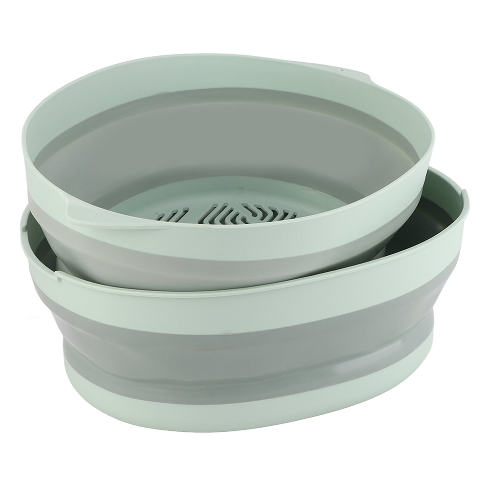 Большая зеленая складная двухслойная сливная корзина, отдельный дизайн для кухни, улицы, путешествий, хранения фруктов и овощей