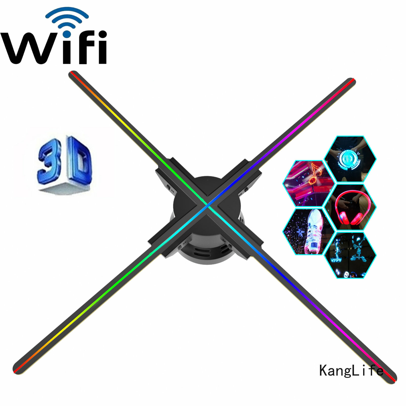3D-вентилятор голограммы проектор Wi-Fi дисплей рекламный логотип свет светодиодный знак голографическая лампа
