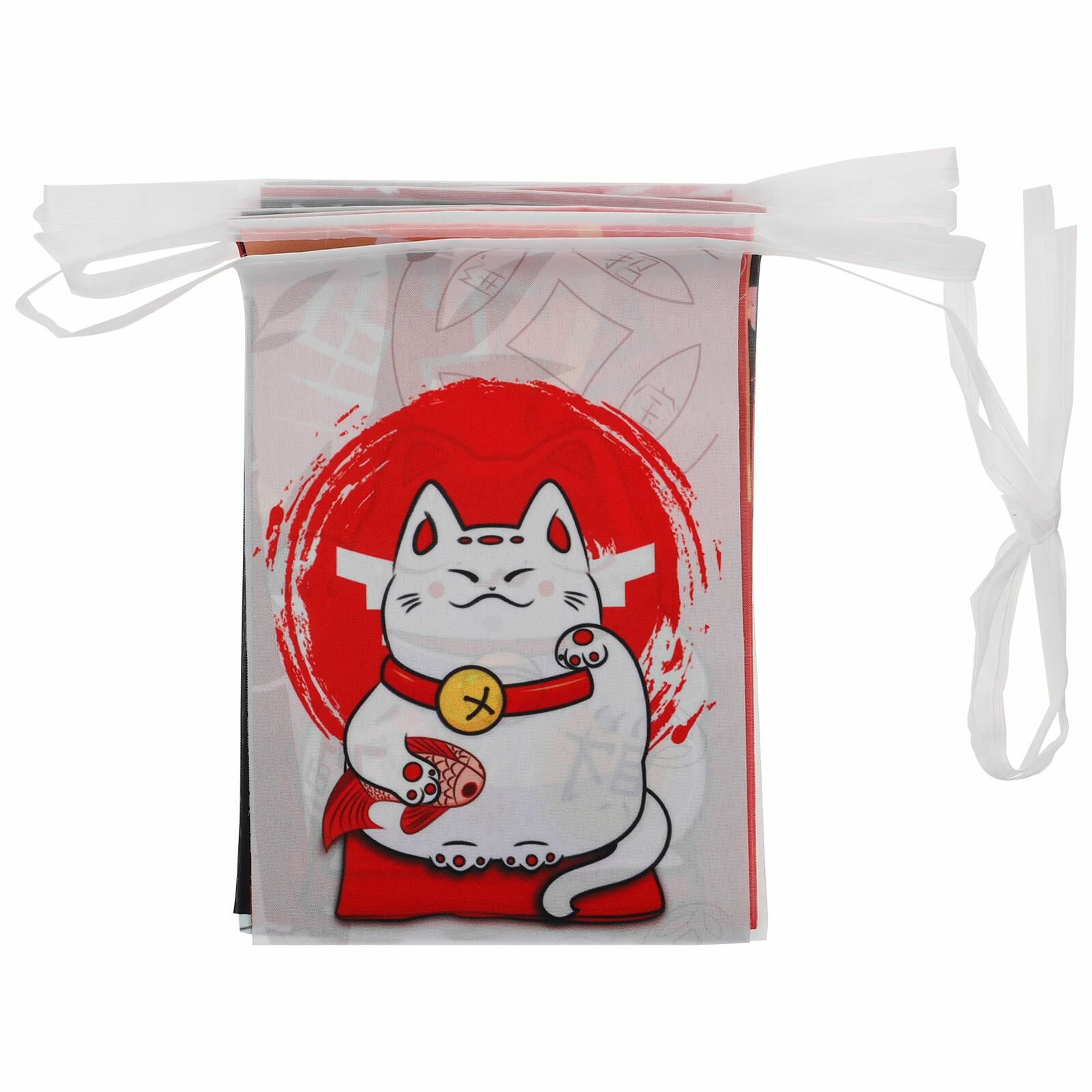 Набор Изакая Висячий Баннер Милый Японский Кот Флаг Для Ресторана 21.00X14.50X0.01Cm