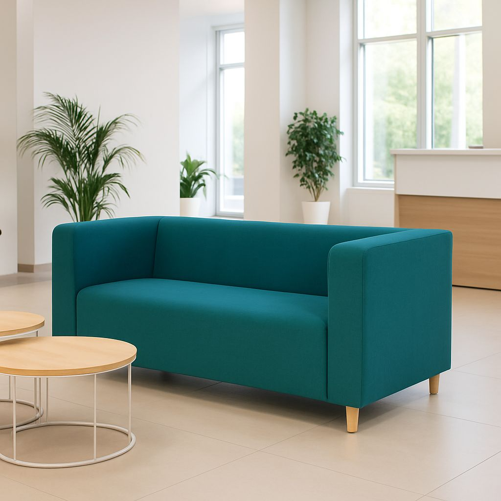 Диван MOLECO "Бэни", офисный, Изумрудный велюр, 230х78х77см, 4-местный