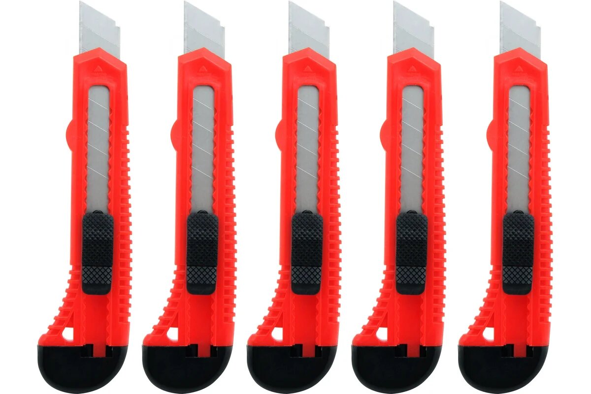 VIRA Набор ножей строительных с сегментированным лезвием Push Lock 18 мм 5 шт 832305