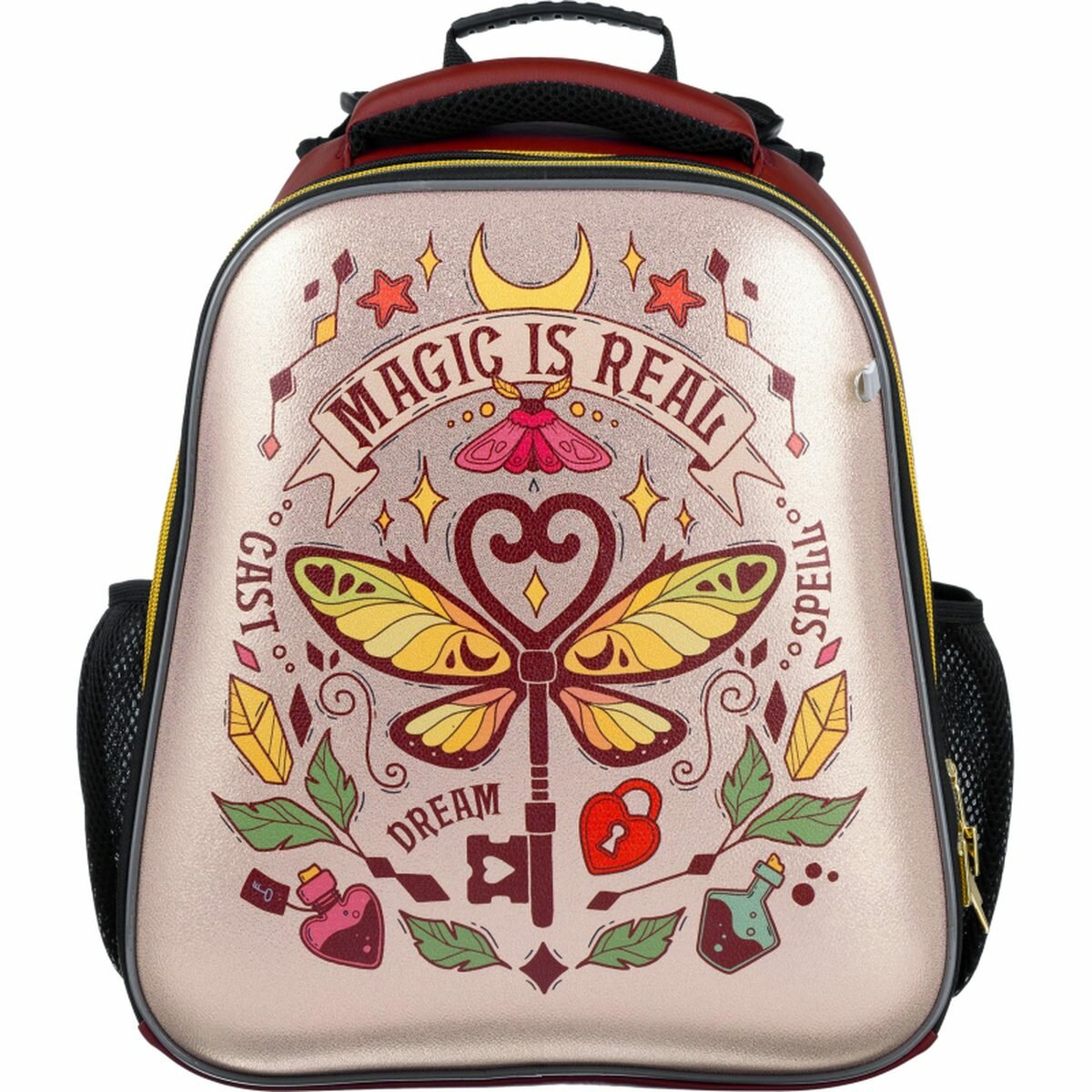 Ранец школьный Комус Класс Basic Magic is real, золотой, 2 отделения, эргоном. спинка (2147526)