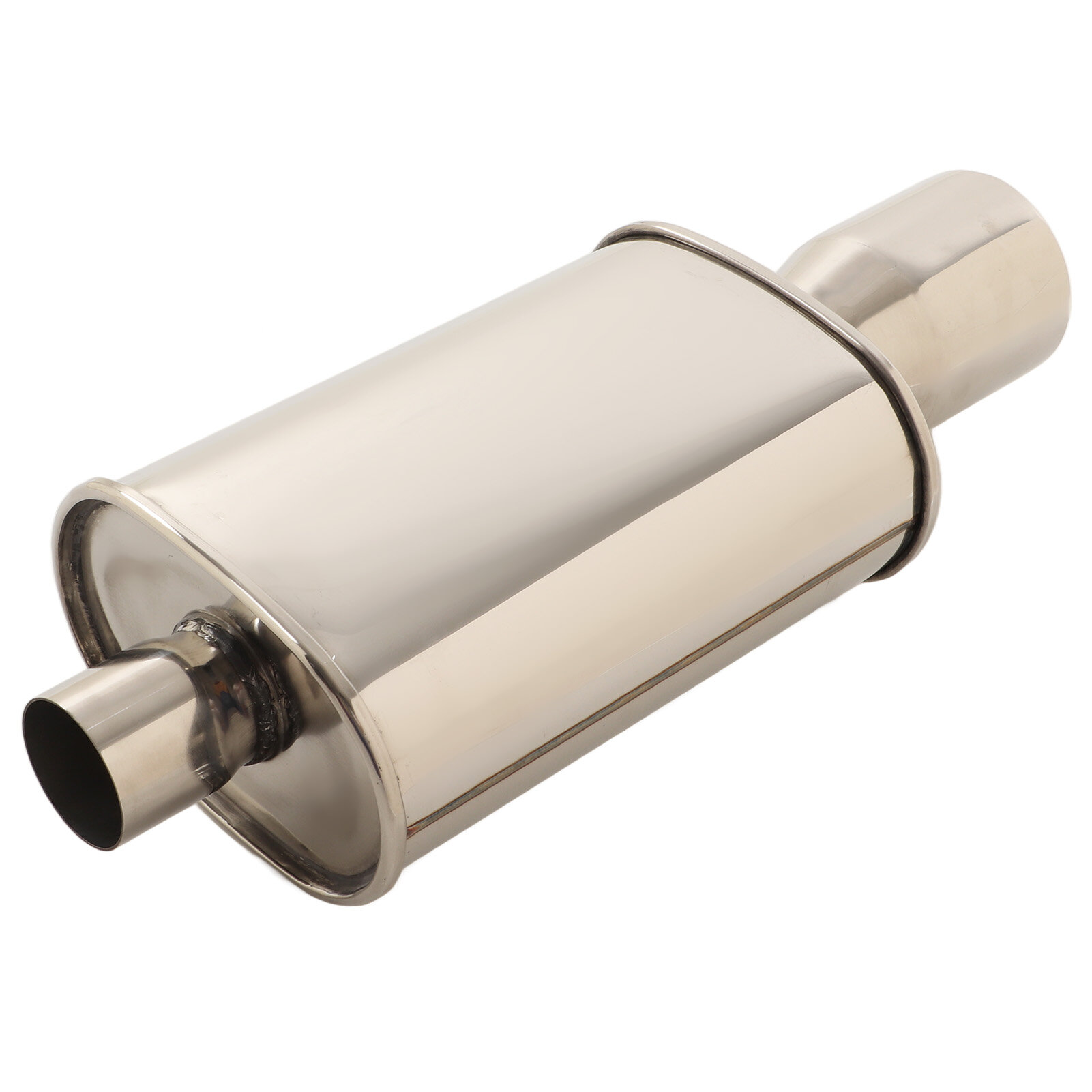 Глушитель выхлопной системы, звукопоглощающий, нержавеющая сталь, 2,48 дюйма на входе, 4 дюйма на выходе, овальный задний глушитель, наконечник выхлопной трубы