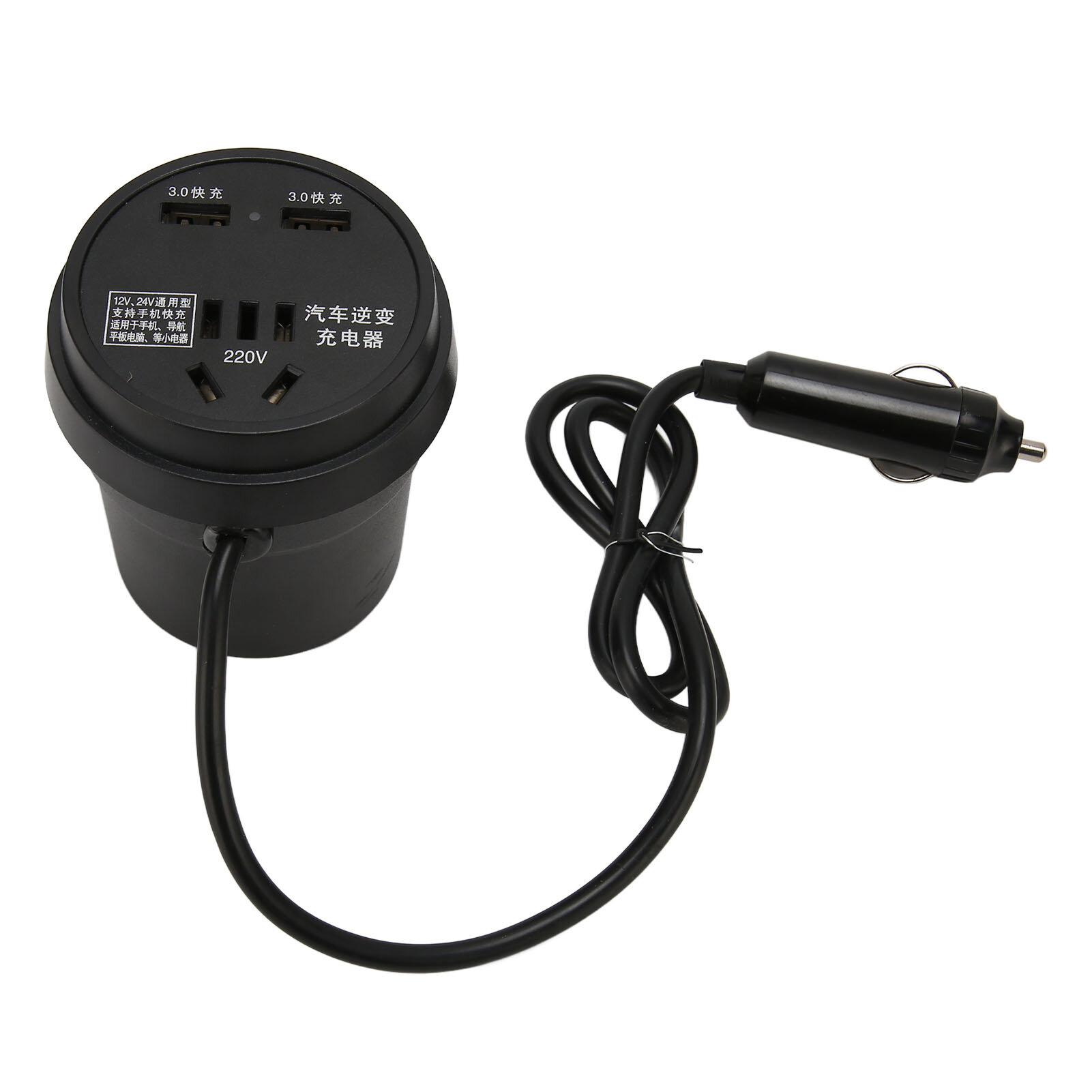 Автомобильный инвертор мощностью 150 Вт, DC 12 В 24 В в AC 110 В 220 В с портами быстрой зарядки QC3.0 для кемпинга, поездок, использования в офисе и на природе