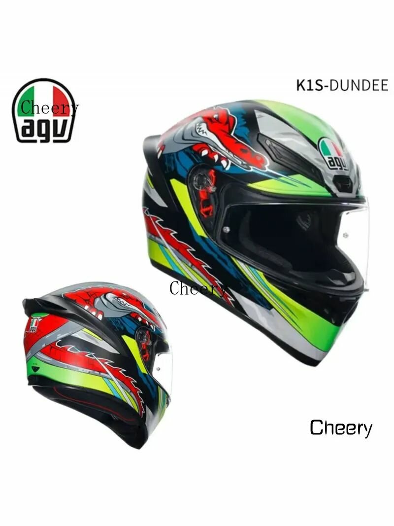 AGV K1S Мотоциклетный шлем черный-красный-зеленый L