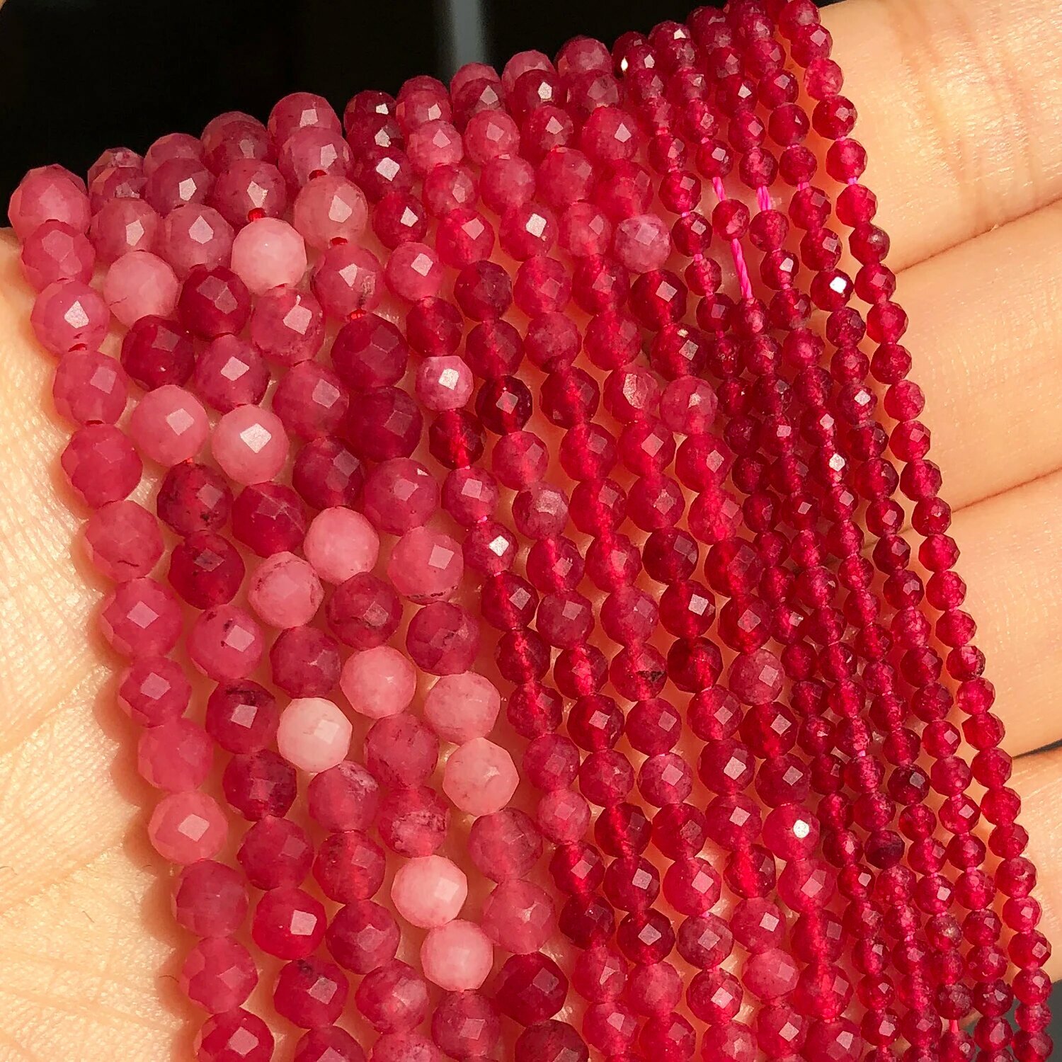Бусины из рубина, 3 мм, Red Sapphire, 110 шт