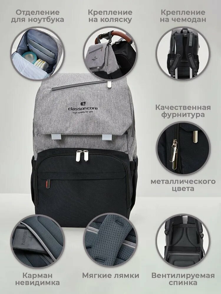 Сумка-рюкзак для мамы и малыша, для коляски, водоотталкивающая, 20л