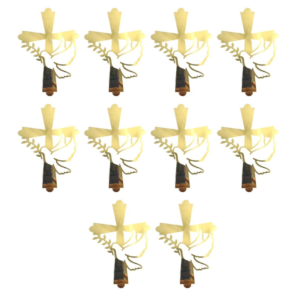 10 штук Элегантные пластиковые голуби и крест для украшения торта на крещение, свадьбу и другие праздники