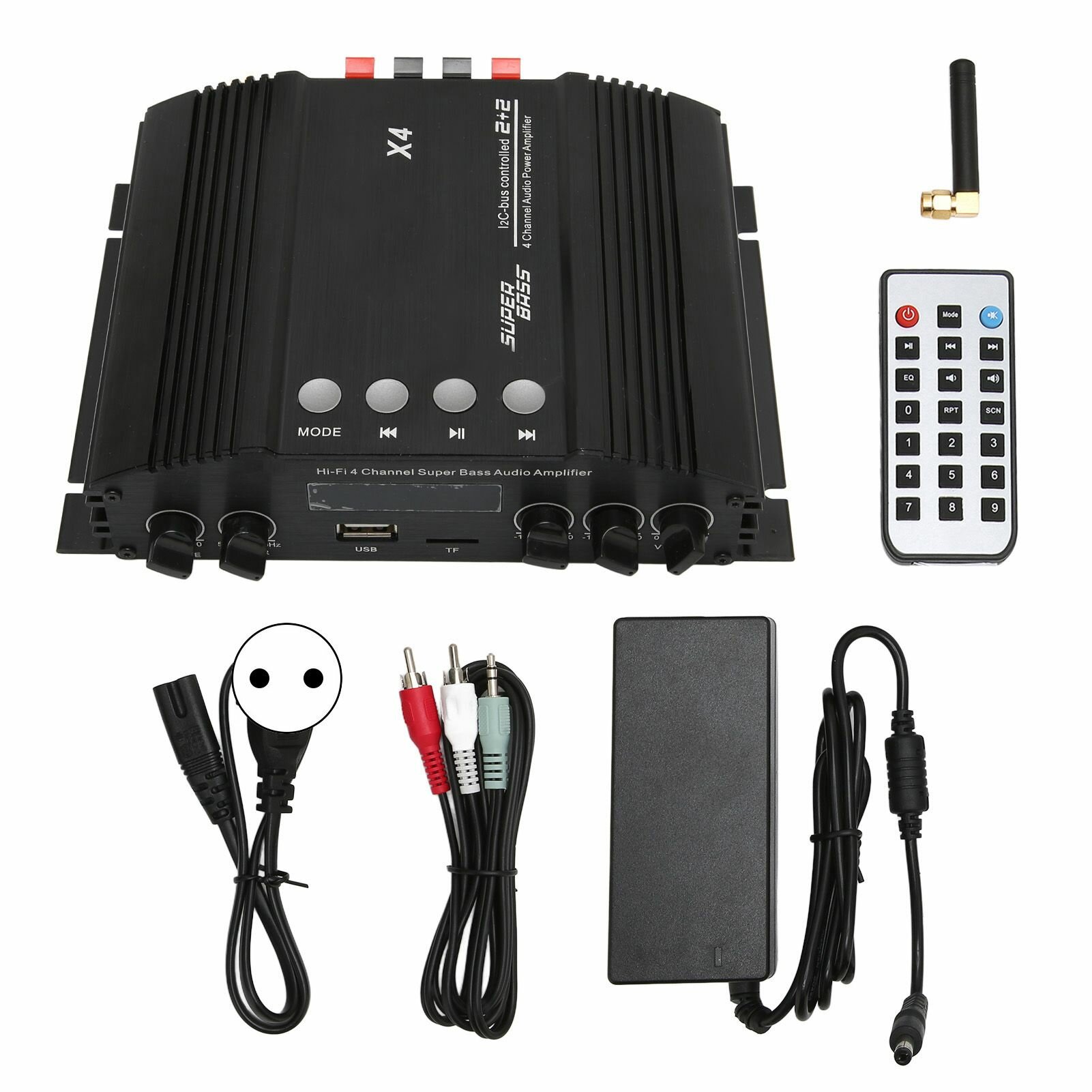 4-канальный усилитель Hi-Fi стерео с сабвуфером и Bluetooth