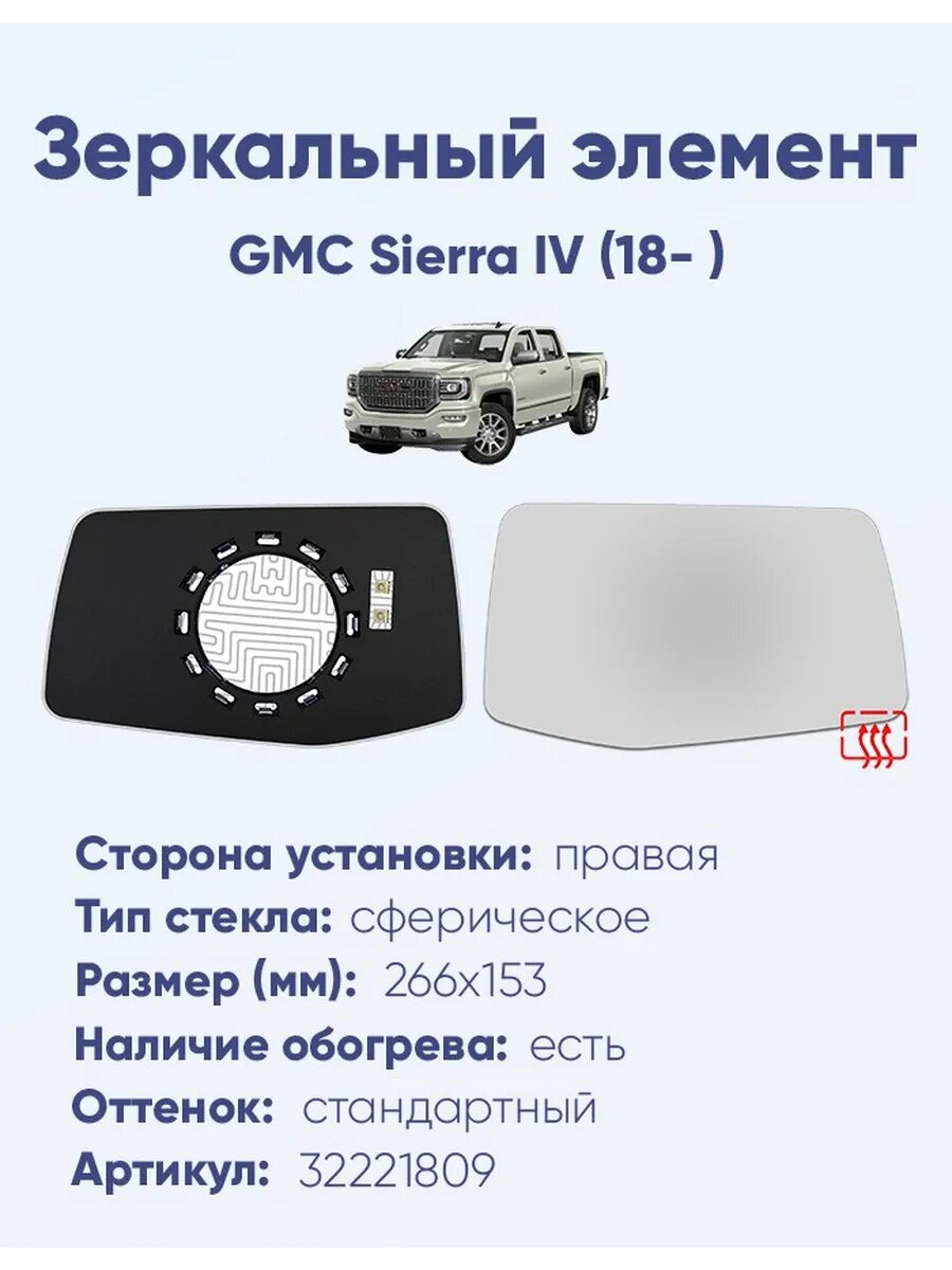 Зеркало GMC Sierra IV (18- ) 32221809