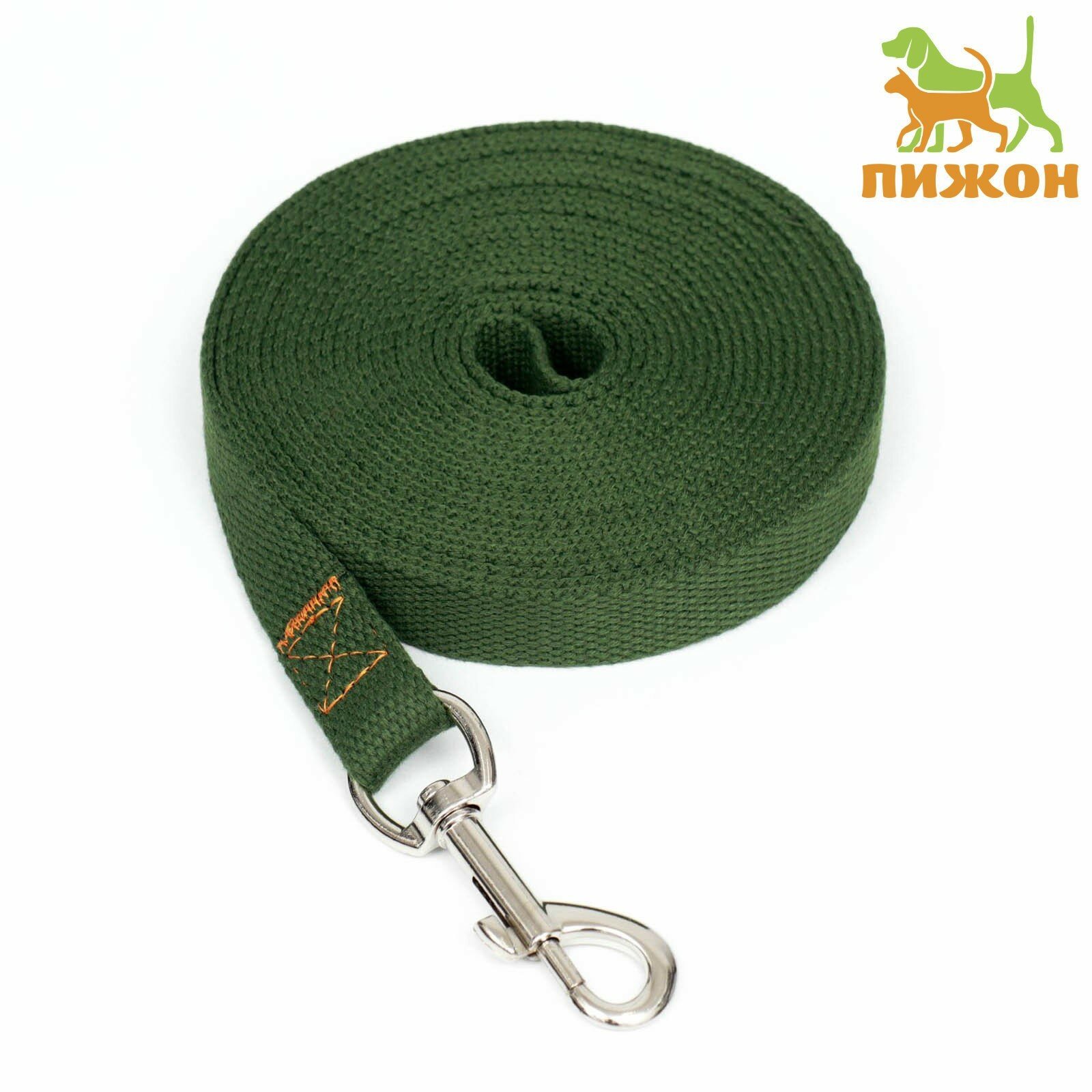 Поводок брезентовый, 5 м × 2 см, хаки