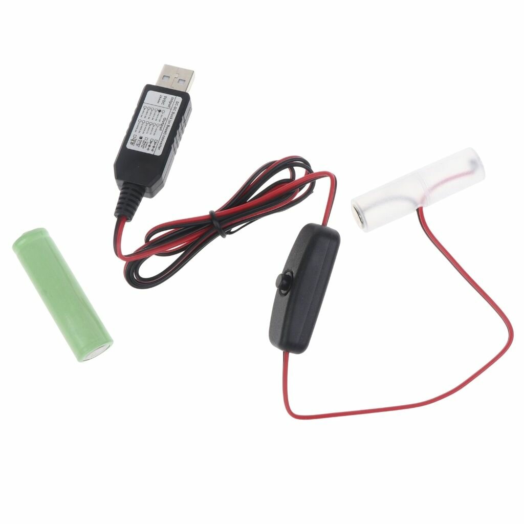 Кабель-переходник,2 метра выключатель 3V AA 5 - USB, 1 комплект