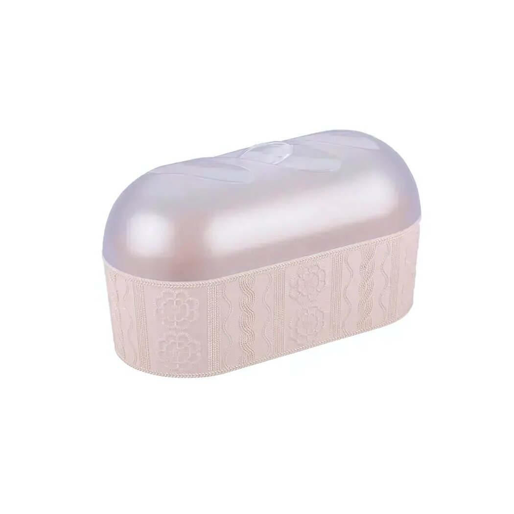 Хлебница пластиковая герметичная с прозрачной крышкой, бежевая, 25х15х10см