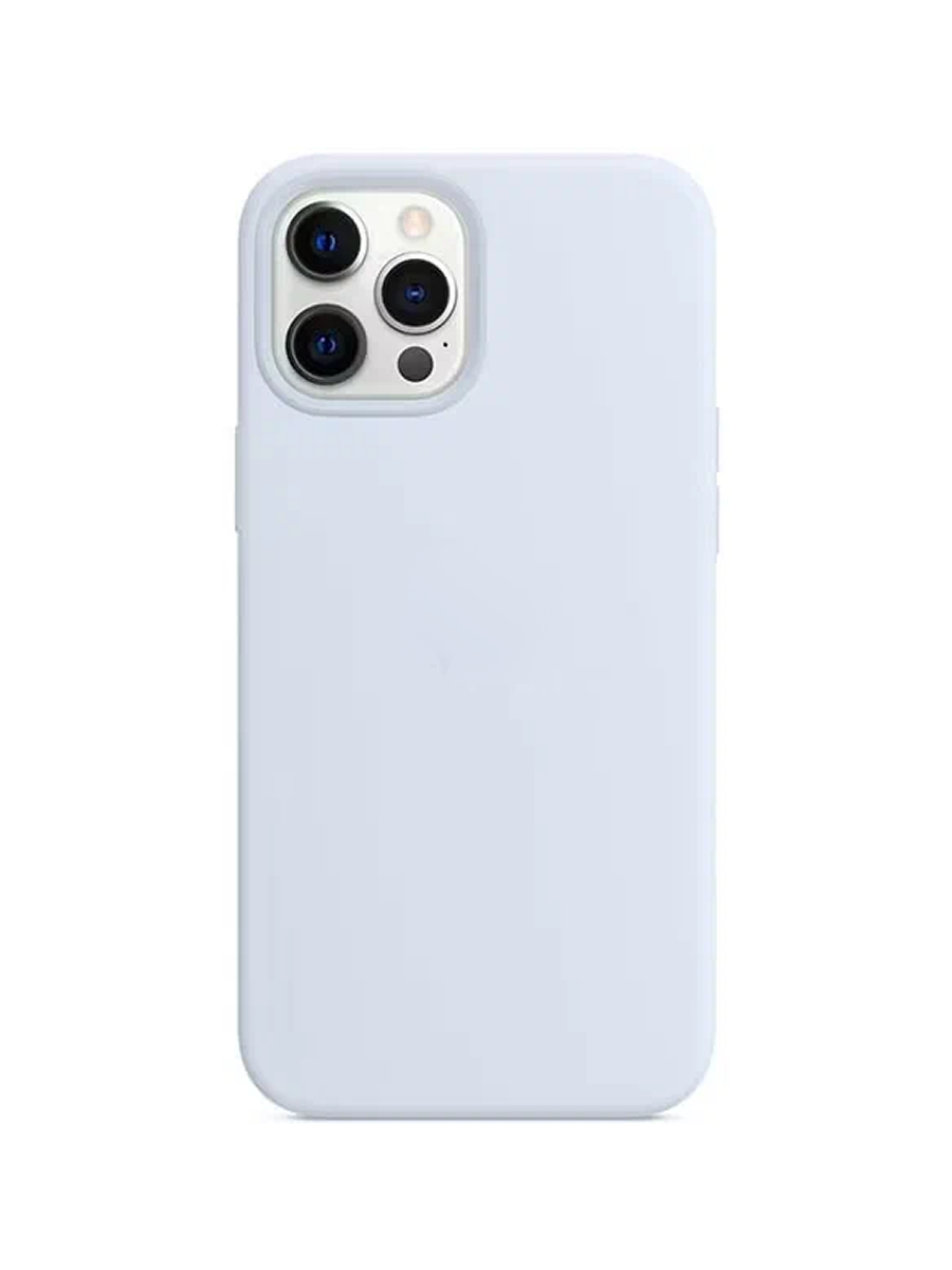 Чехол силиконовый Магсейф для iPhone 12 Pro Max Cloud Blue с анимацией NFC, Silicone case Магсейф для айфон 12 про макс - Голубой