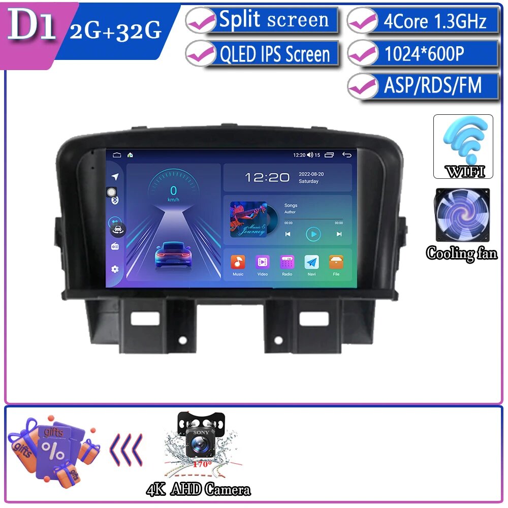 Автомобильное радио Android 11 для Chevrolet Cruze 2009-2014 Мультимедийный видеоплеер Монитор Lettore GPS-навигация Стерео QLED Экран